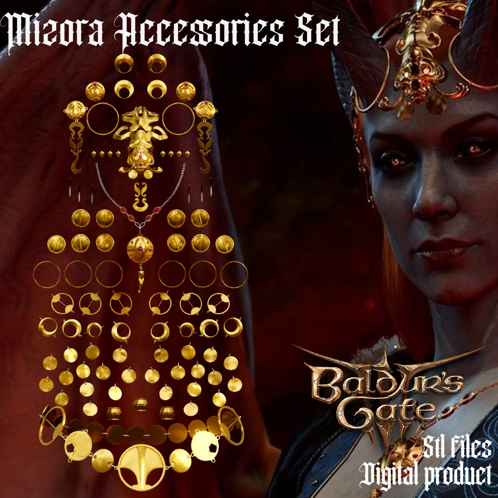 Set accessori Mizora Baldurs Gate 3 STL - Etsy Italia