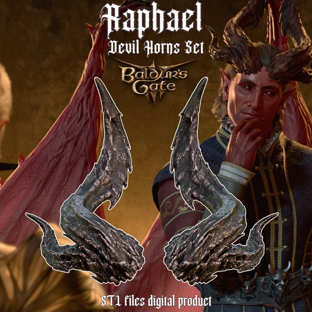 Fantasy Devil Raphael/haarlep Incubus Horns Set Baldurs Gate 3 STL - Etsy