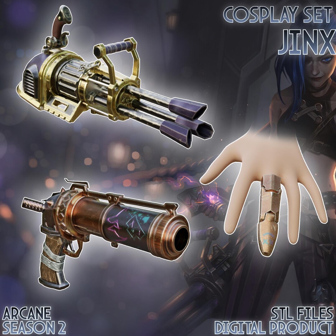 Jinx Cosplay Props Set Arcane League of Legends STL Digital Product ...