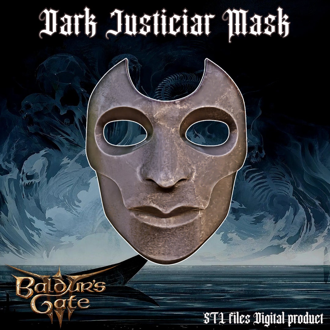 Fantasy Dark Justiciar Mask Baldurs Gate 3 STL - Etsy
