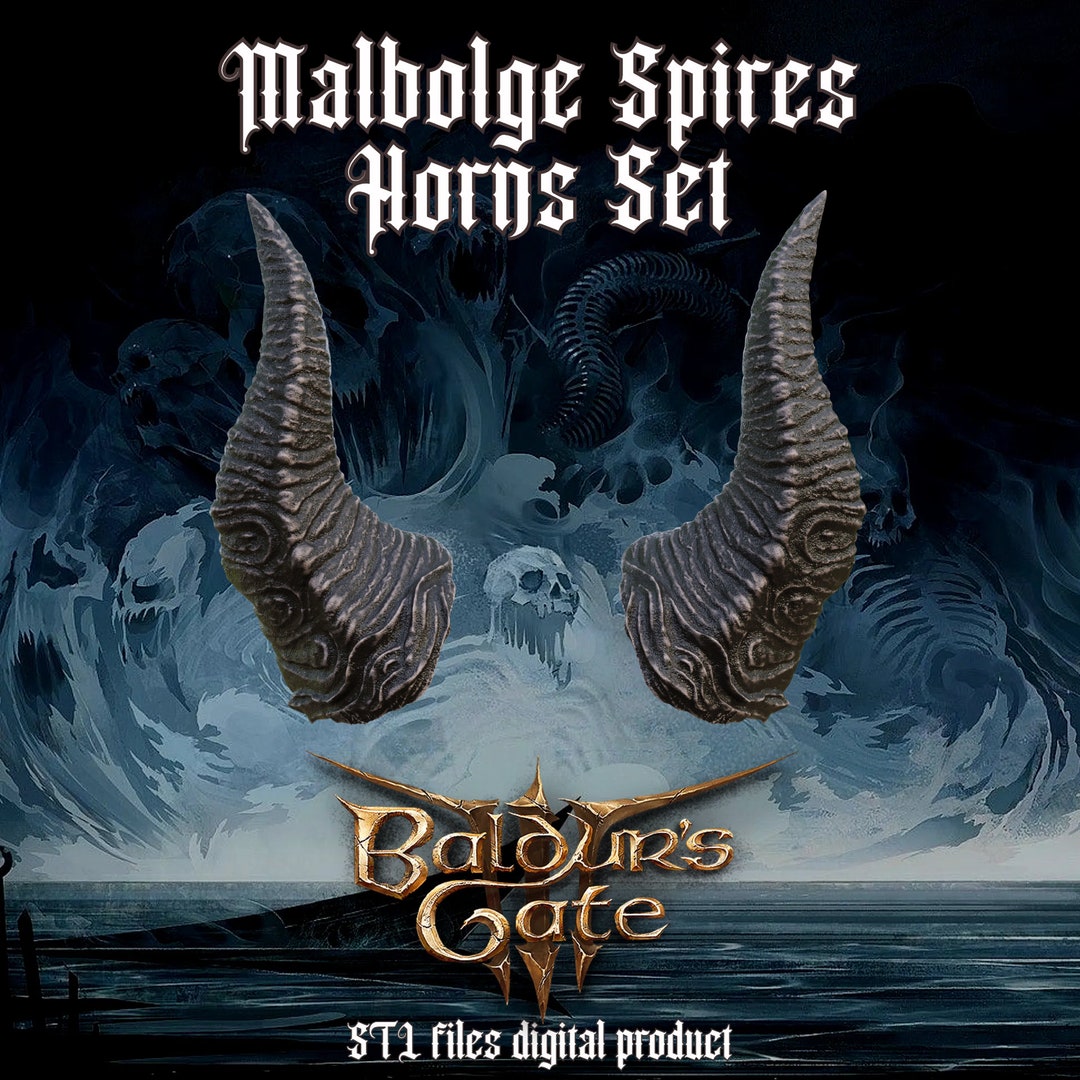 Fantasy Malbolge Spires Horns Set Baldurs Gate 3 STL - Etsy