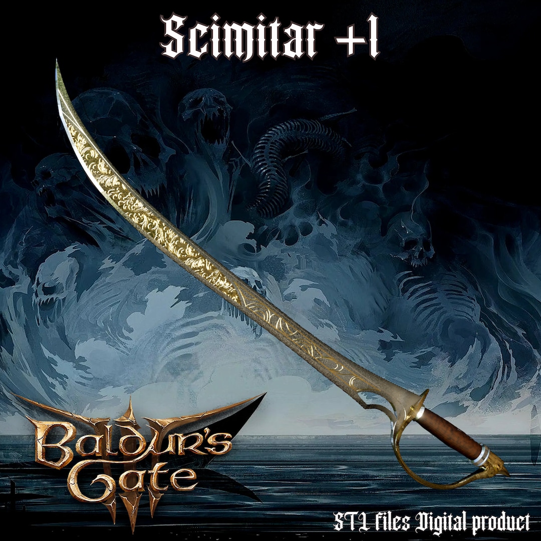 Fantasy Scimitar Blade Baldurs Gate 3 STL - Etsy
