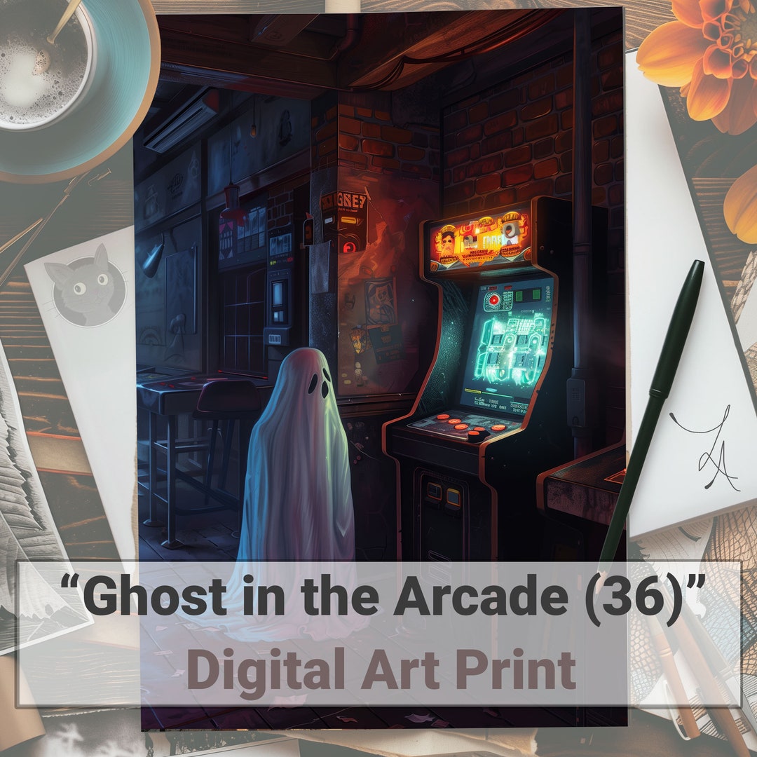 DIGITAL ART PRINT Ghost in the Arcade 36 / Horror Art Easy Art Print at ...
