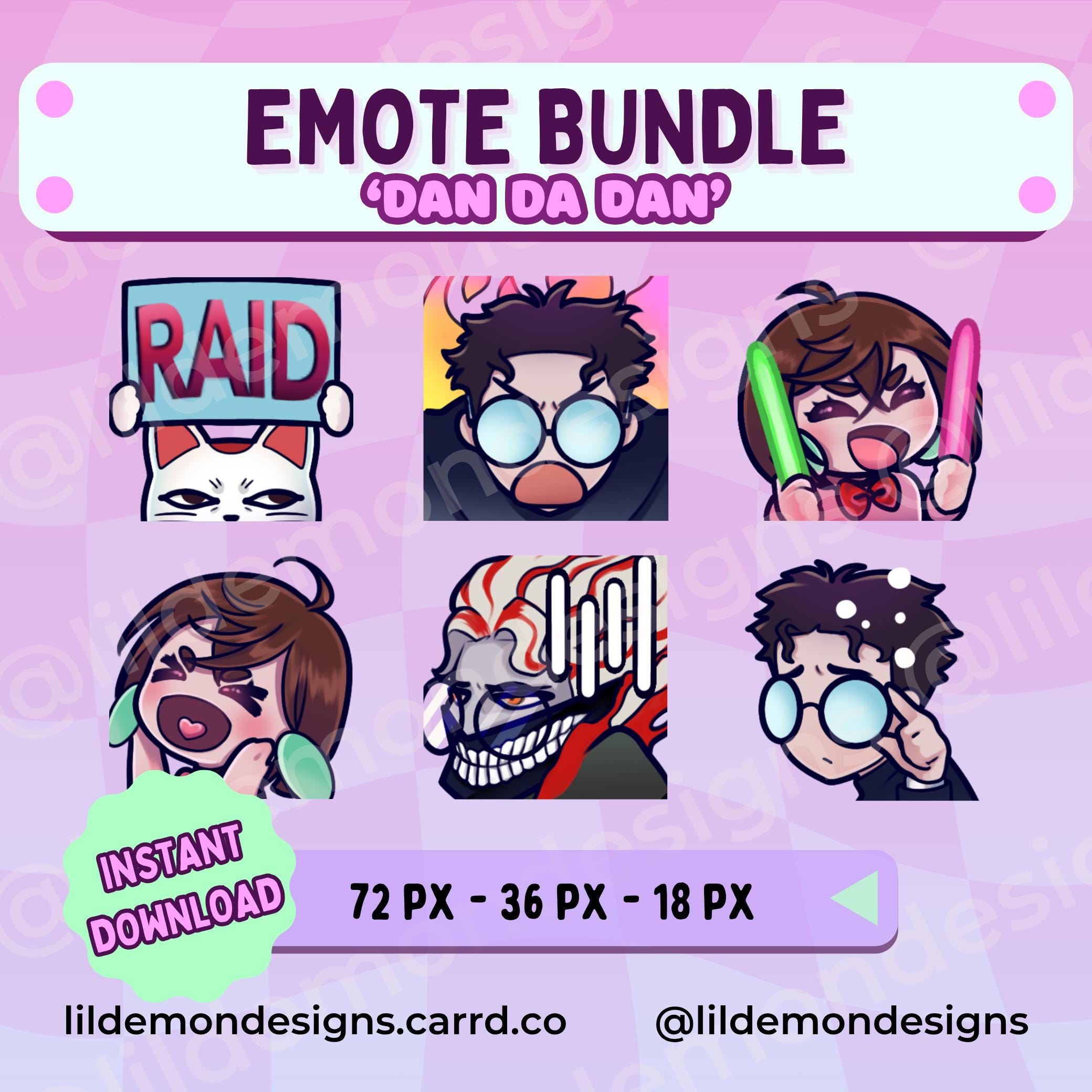Dan Da Dan Emote Bundle for Twitch/discord/youtube | Custom Twitch ...
