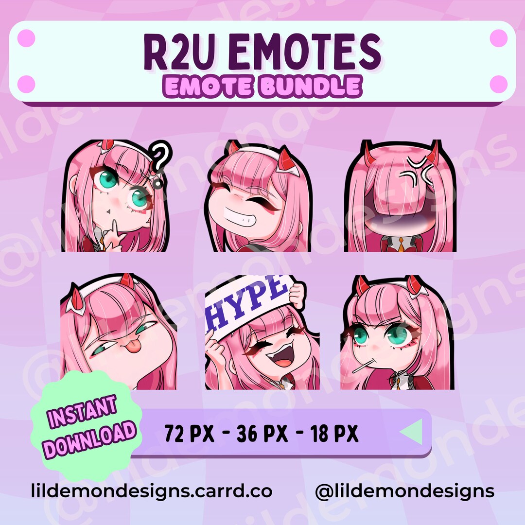 Demon Girl Anime Emotes / Twitch Sub / Emotes / Kawaii / Cute Twitch ...
