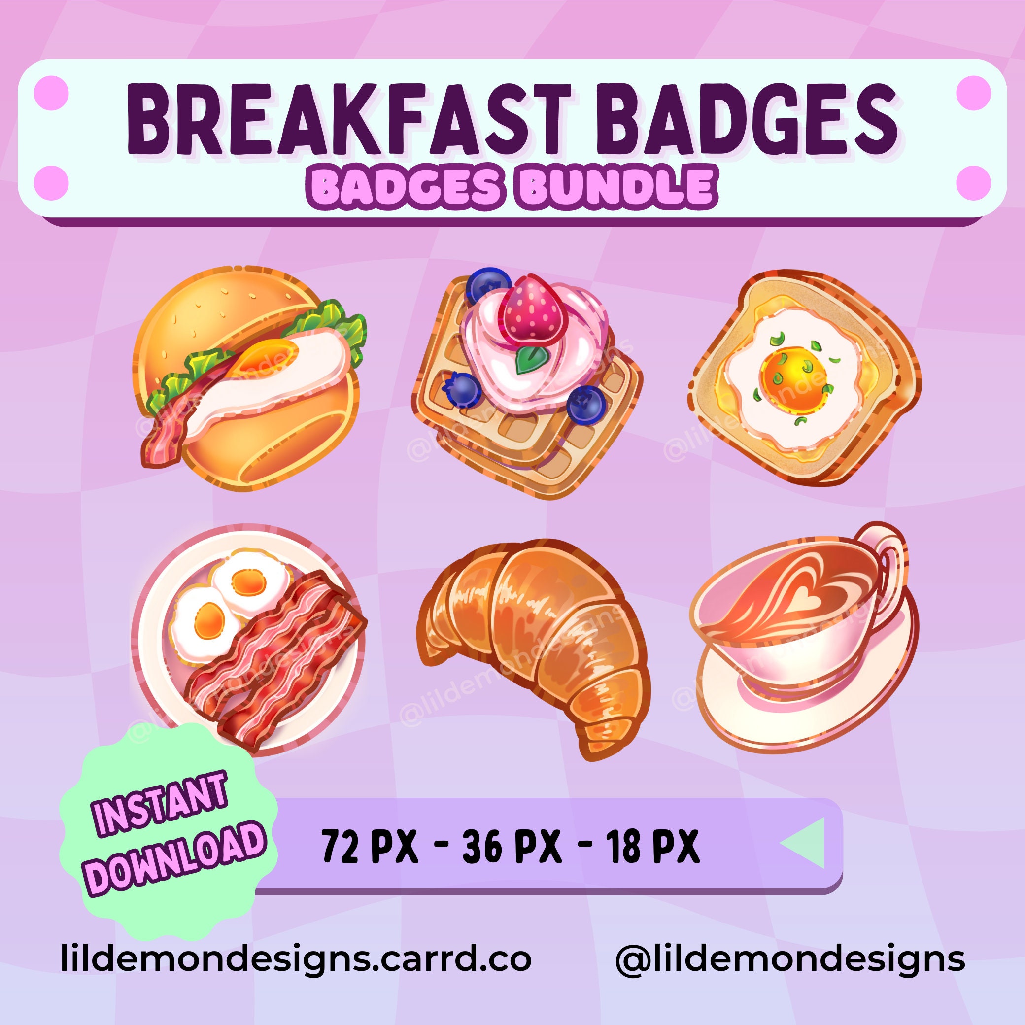 Breakfast Badges / Twitch Sub / Bit Badges / Kawaii / Cute Sub - Etsy