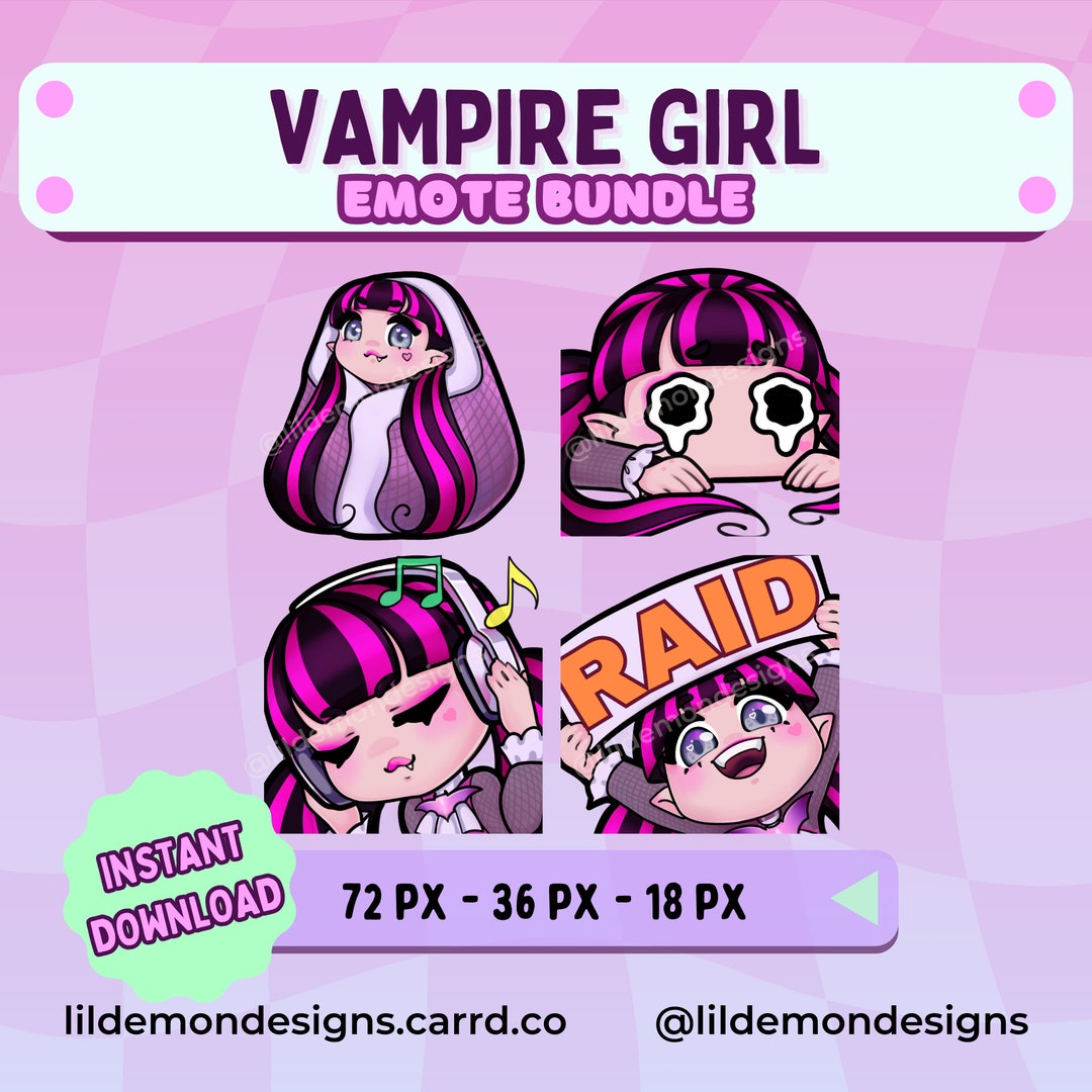 Vampire Girl Emotes / Twitch Sub / Emotes / Kawaii / Cute - Etsy
