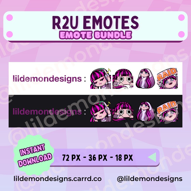 Vampire Girl Emotes / Twitch Sub / Emotes / Kawaii / Cute Twitch Emotes ...