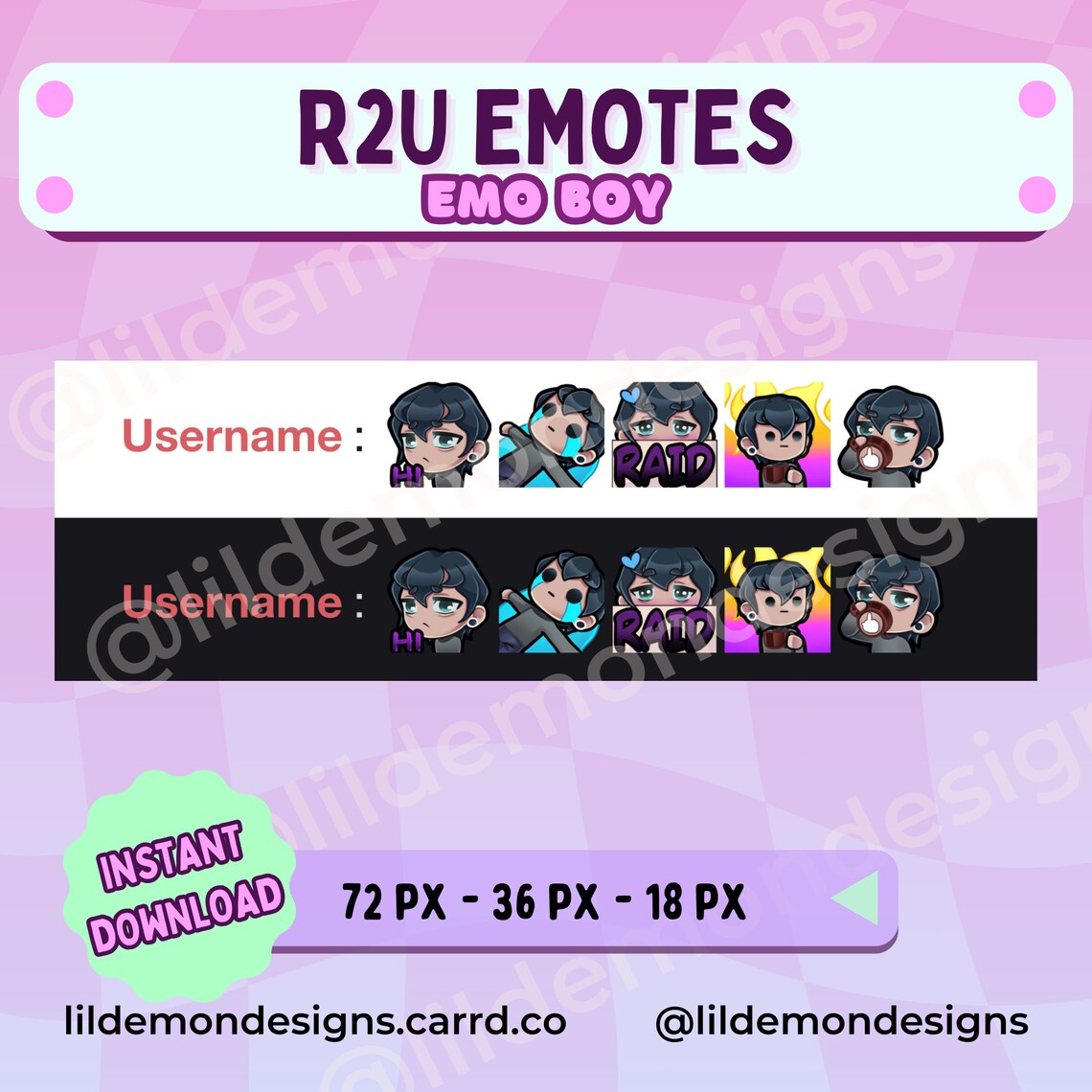 Emo Boy Emotes / Twitch Sub / Emotes / Kawaii / Cute Twitch Emotes ...