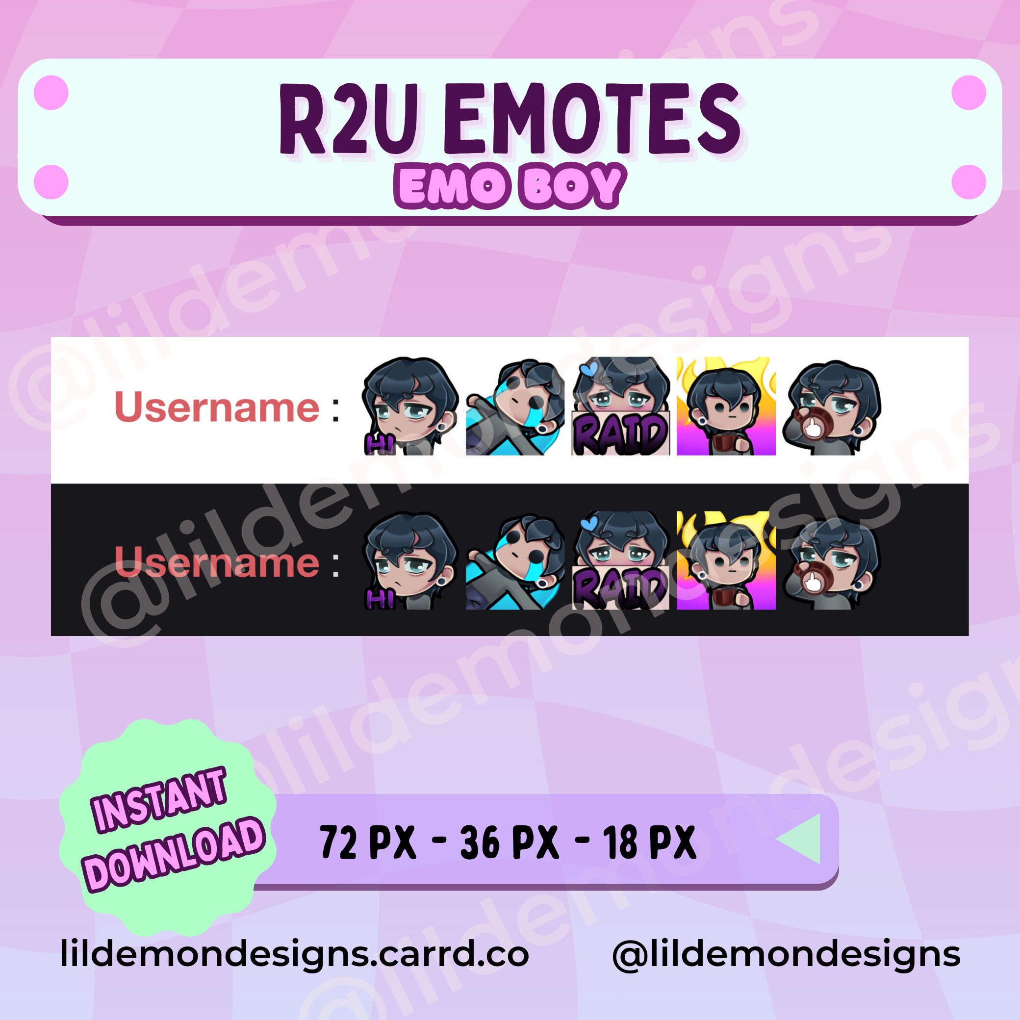 Emo Boy Emotes / Twitch Sub / Emotes / Kawaii / Cute Twitch Emotes ...