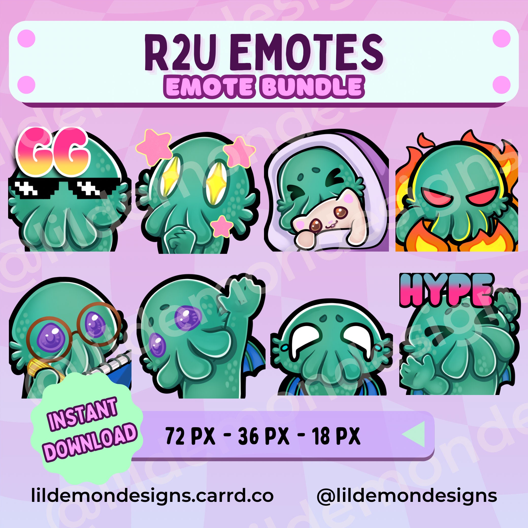 Cthulhu Emotes / Twitch Sub / Emotes / Kawaii / Cute Twitch Emotes ...