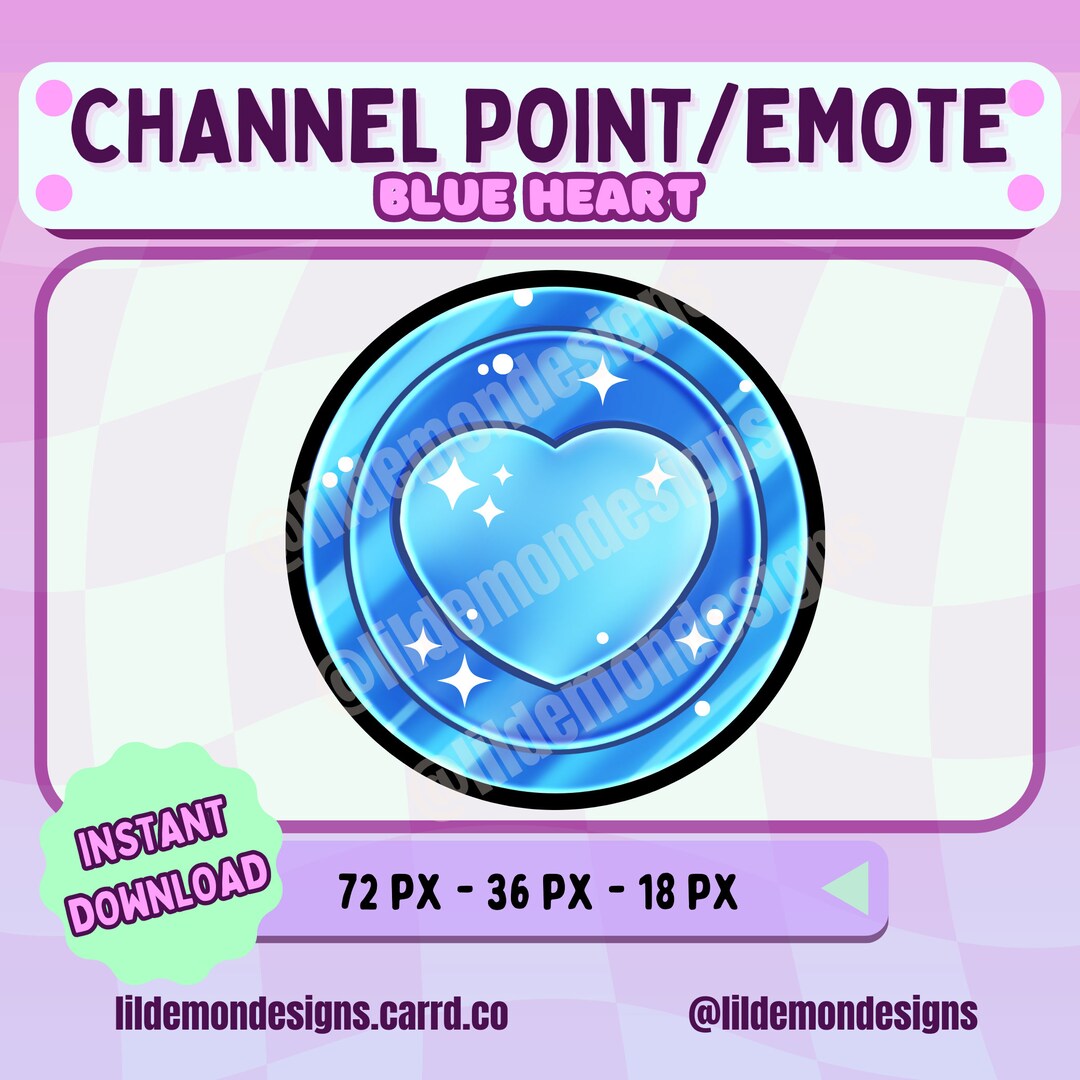 Blue Heart Coin Channel Point / Twitch Sub / Bit Badges /channel Point ...