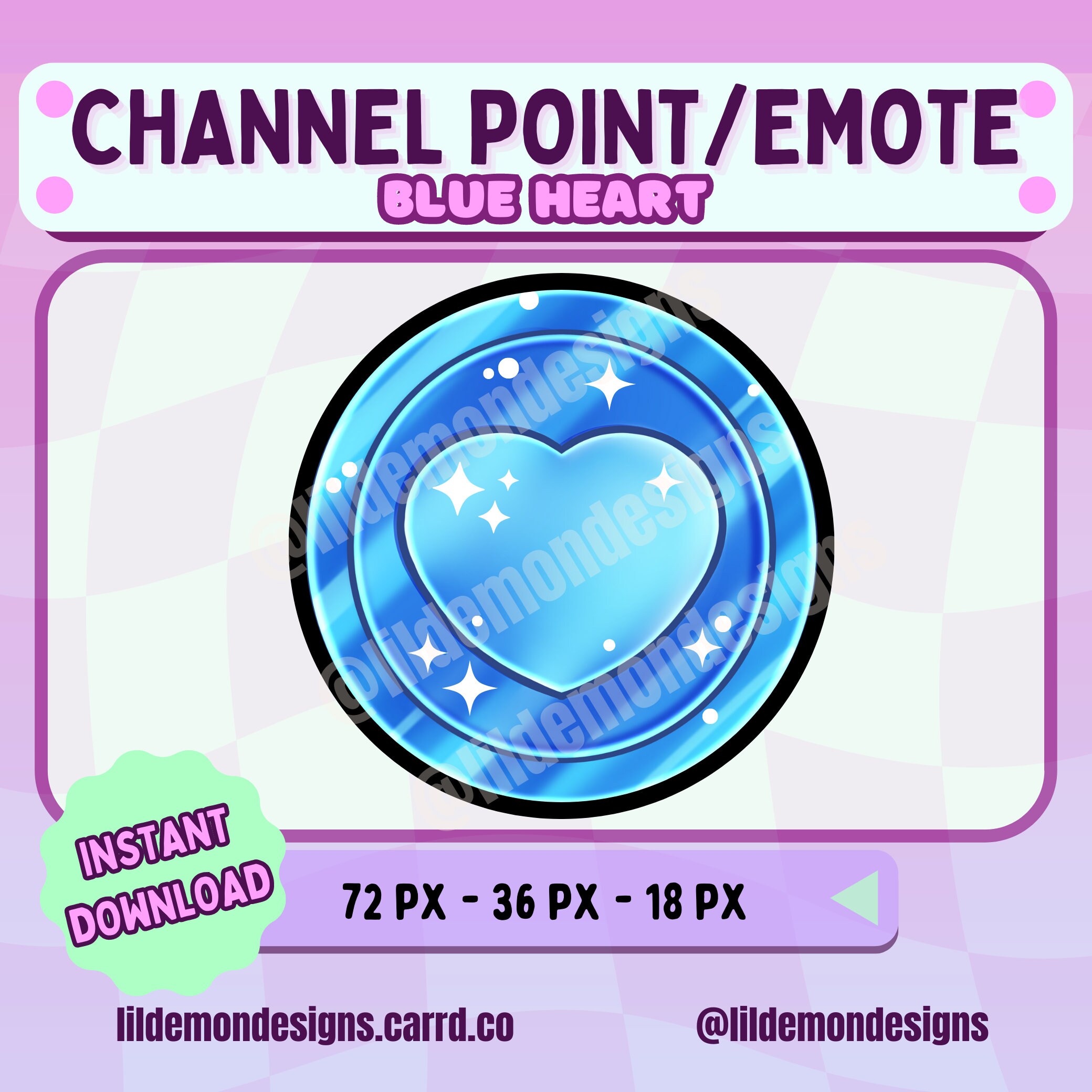 Blue Heart Coin Channel Point / Twitch Sub / Bit Badges /channel Point ...