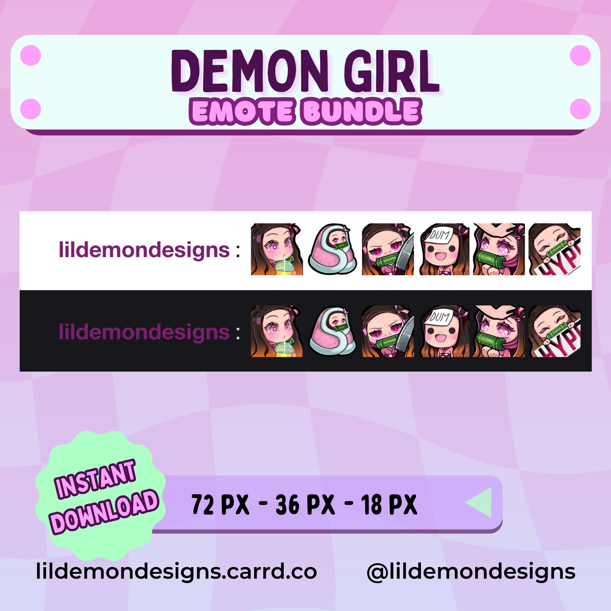 Demon Girl Emotes / Twitch Sub / Emotes / Kawaii / Cute Twitch - Etsy ...