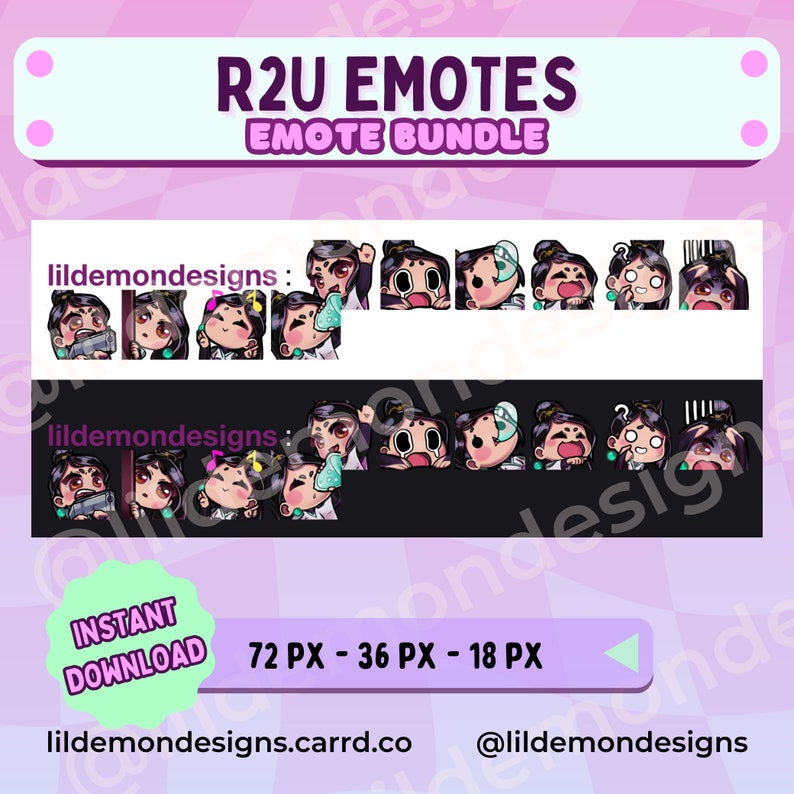 Gamer Girl Emotes / Twitch Sub / Emotes / Kawaii / Cute Twitch Emotes ...