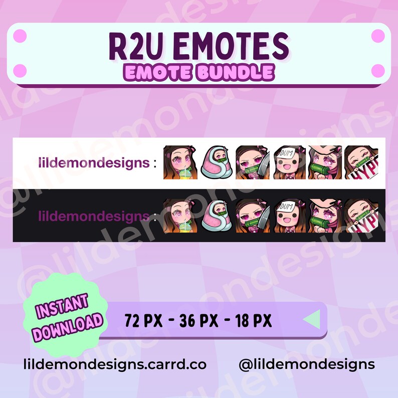 Demon Girl Emotes / Twitch Sub / Emotes / Kawaii / Cute Twitch Emotes ...