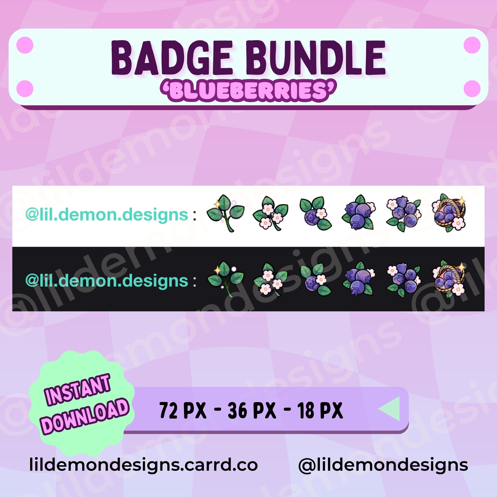 Blueberry Evolution / Twitch Sub / Bit Badges / Kawaii / Cute Sub ...