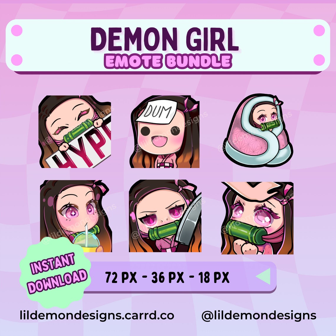 Demon Girl Emotes / Twitch Sub / Emotes / Kawaii / Cute Twitch - Etsy ...
