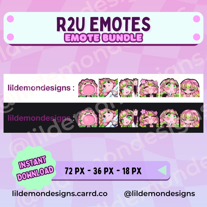 Mitsuri Emote Bundle for Twitch/discord/youtube Custom Twitch Emotes ...