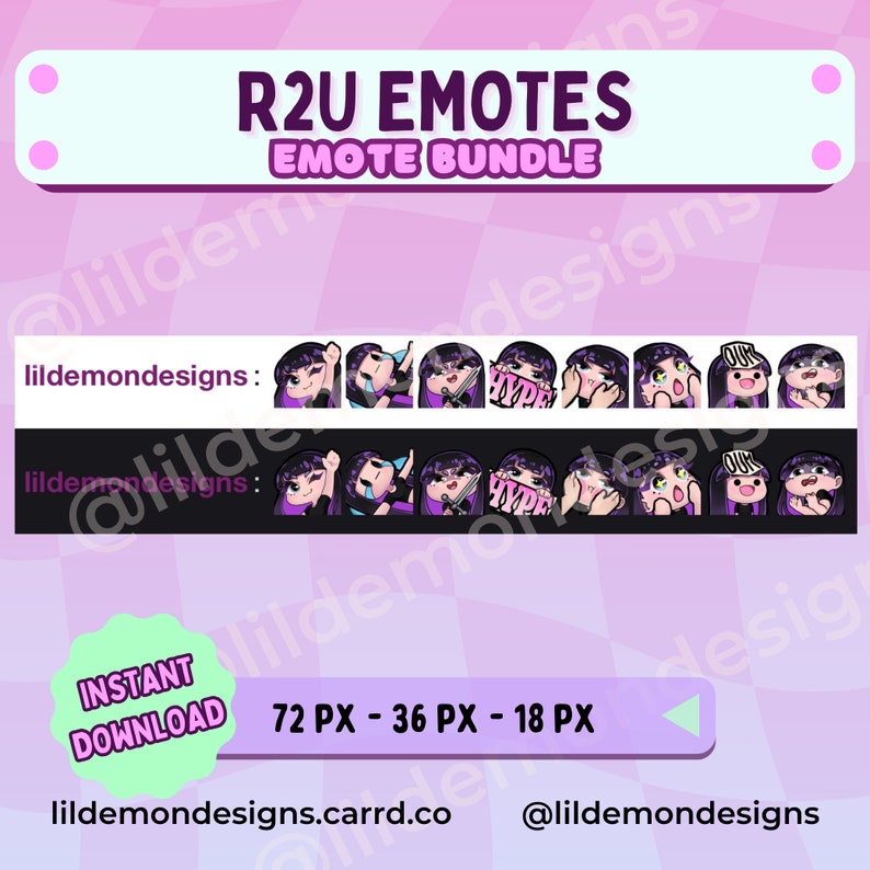 Goth Girl Emotes / Twitch Sub / Emotes / Kawaii / Cute Twitch Emotes ...