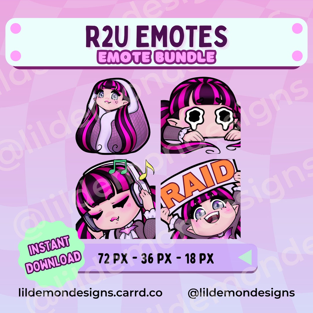 Vampire Girl Emotes / Twitch Sub / Emotes / Kawaii / Cute Twitch Emotes ...