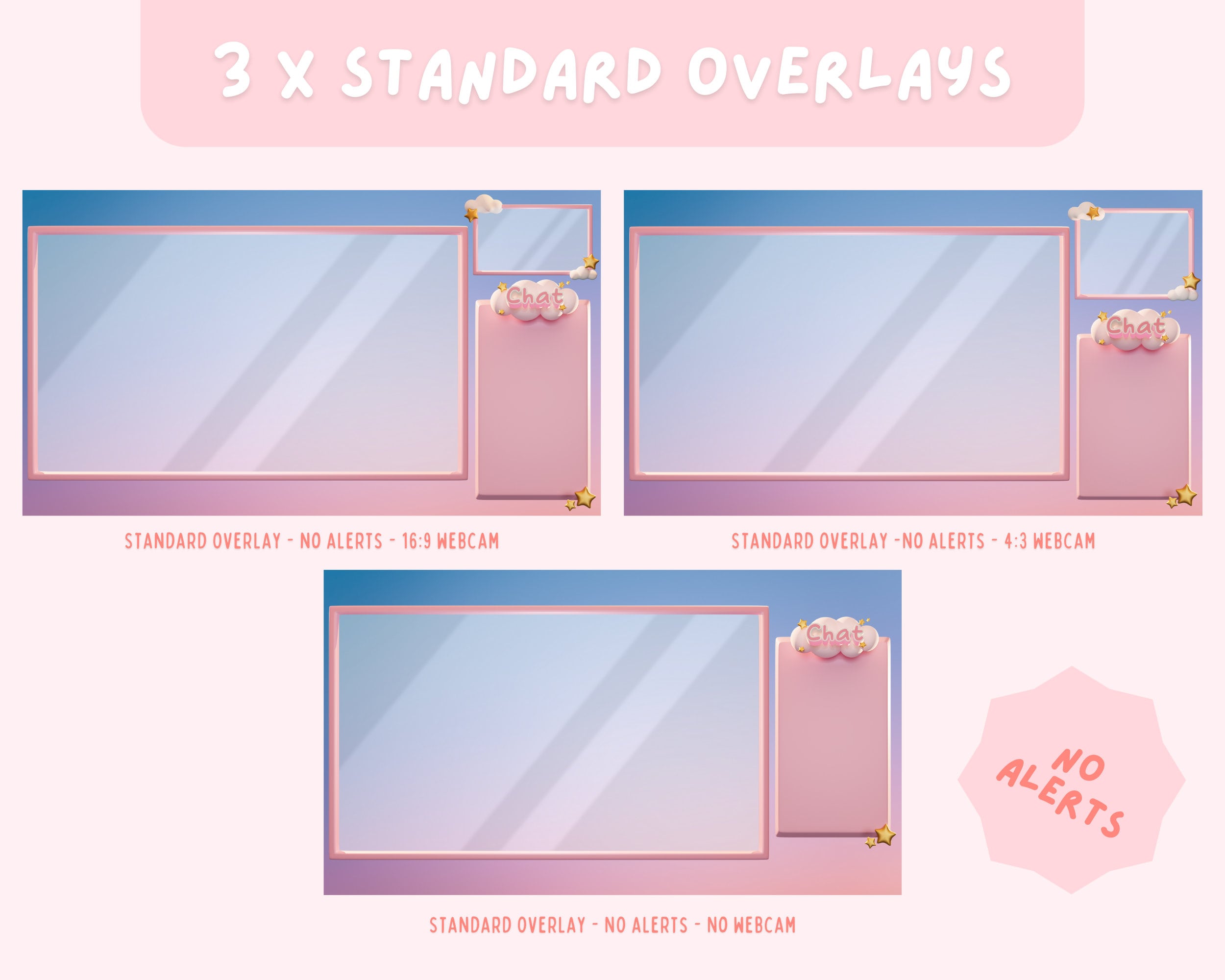 Twitch Stream Overlay for Streaming Just Chatting Overlay Pastel Pink ...
