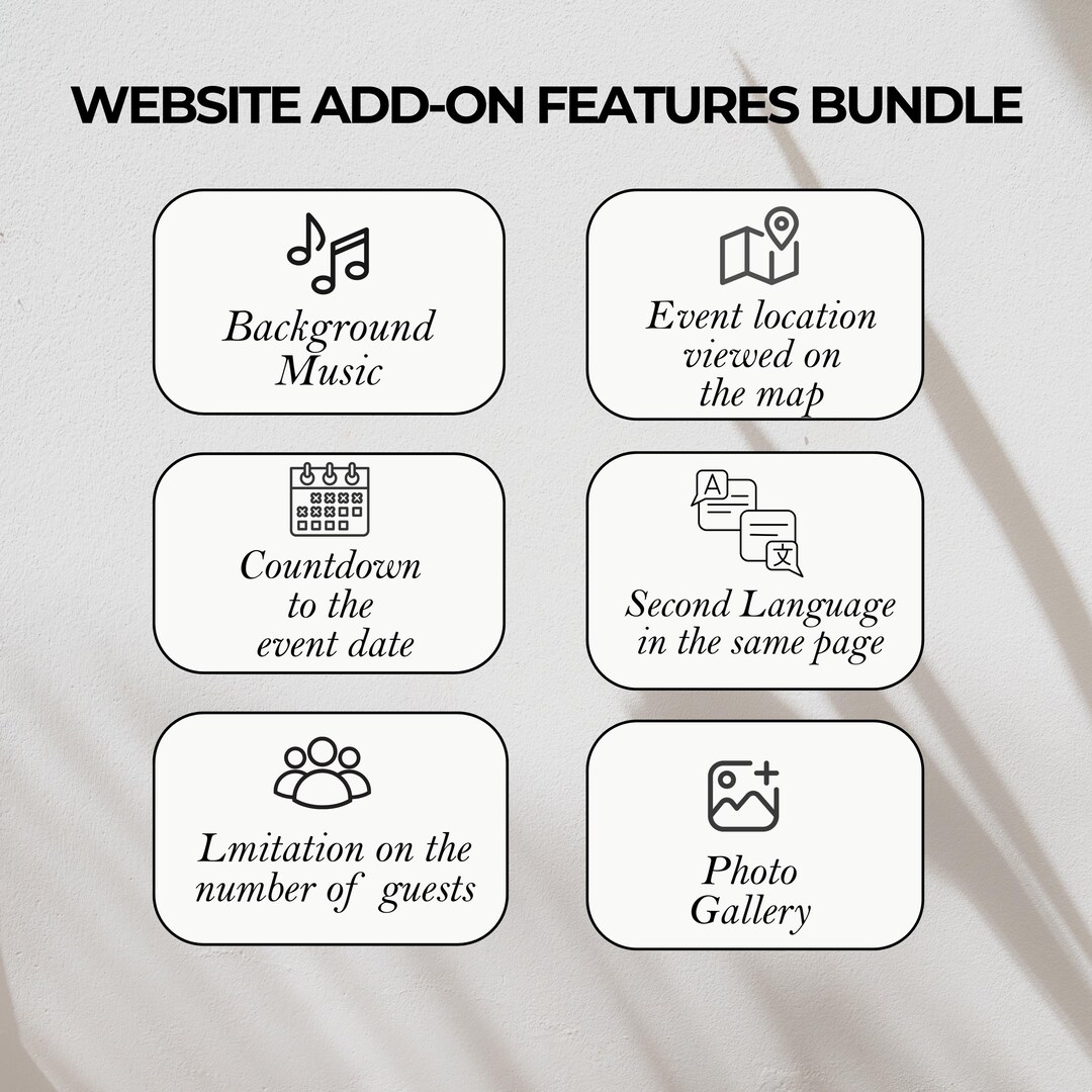 Interactive Website Invitation Add-on Bundle (digital Download) - Etsy