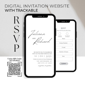 Wedding Invitation & RSVP Website, Trackable Online RSVP With Qr Code ...