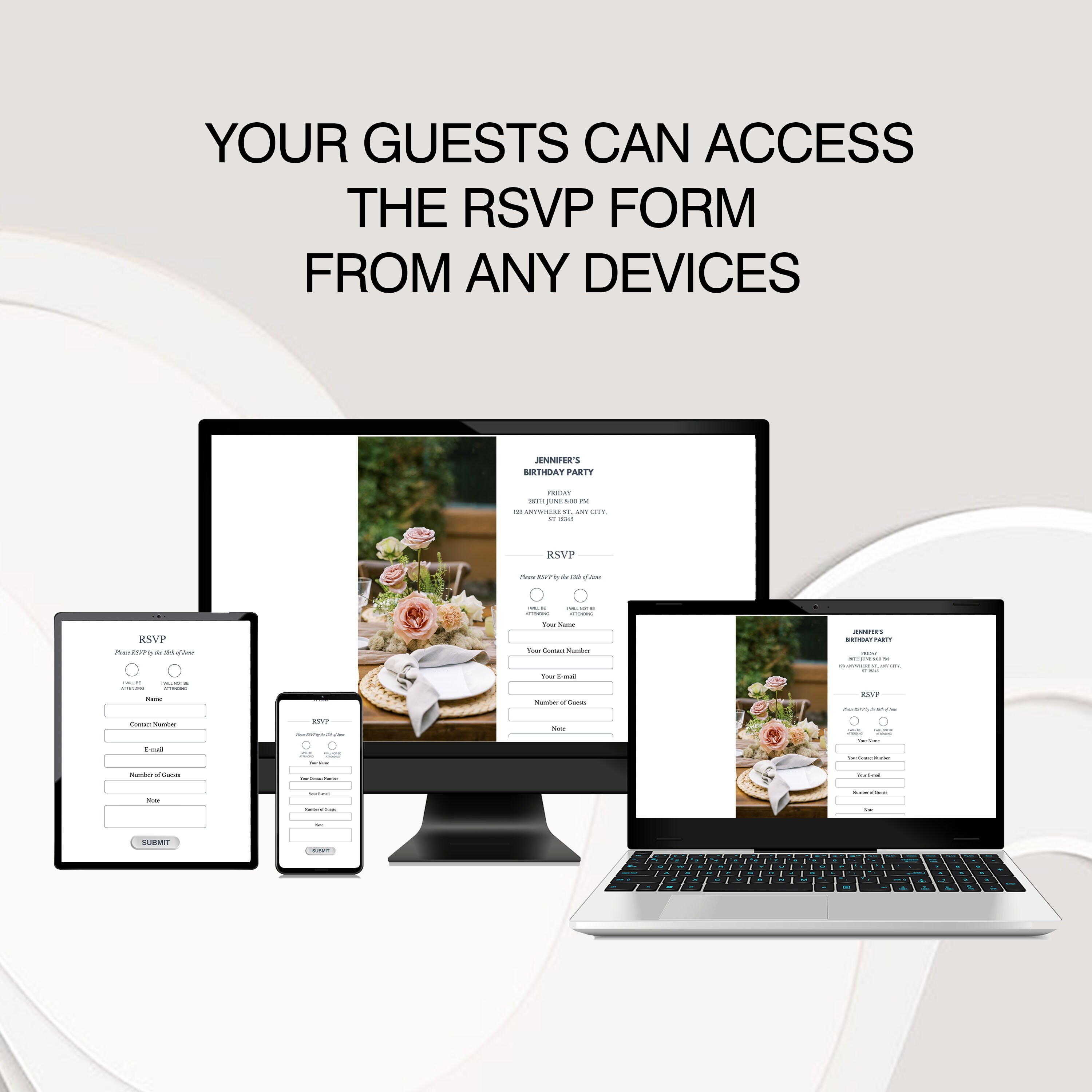 Custom Online RSVP With QR Code & RSVP Tracker, Quick and Simple Event ...