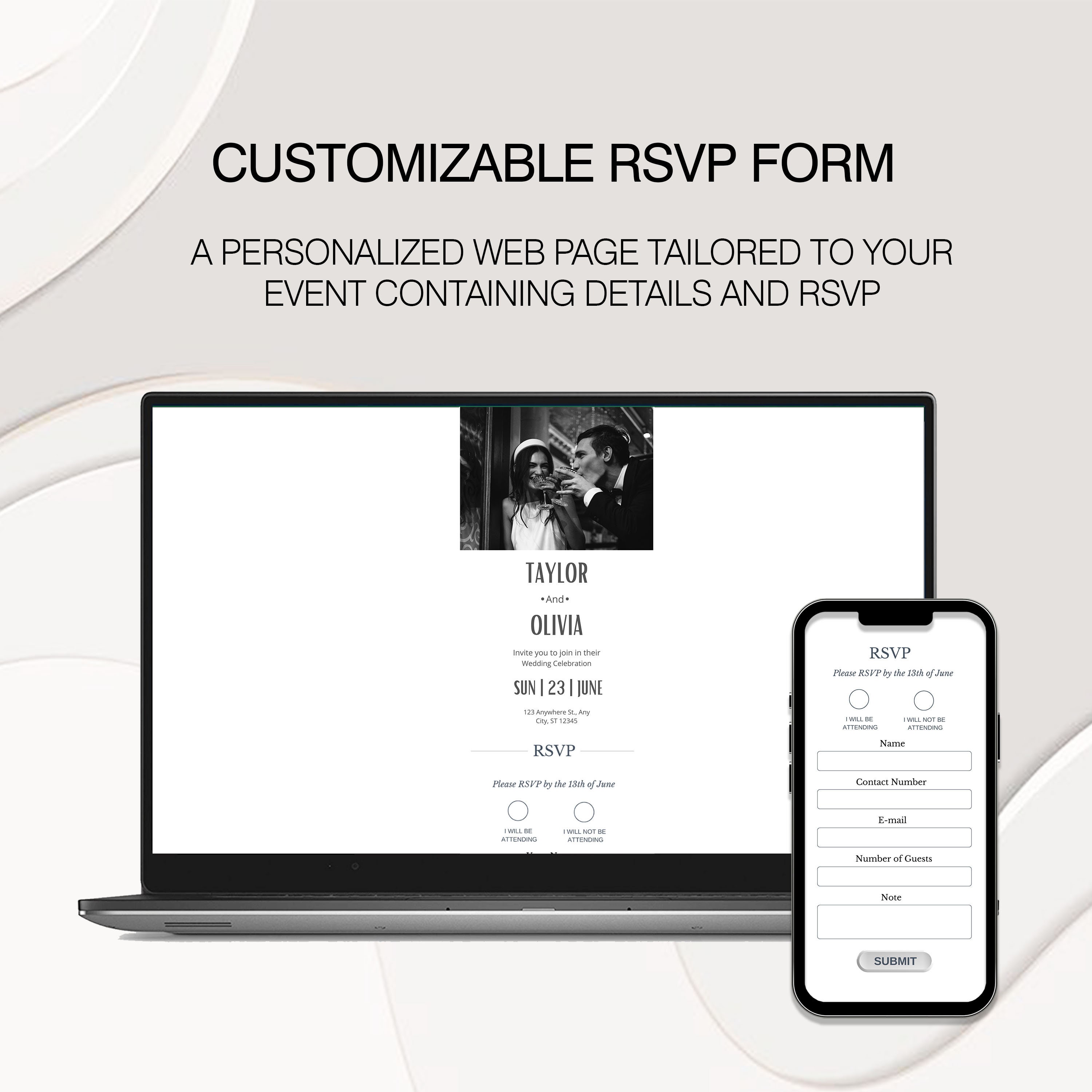 Custom RSVP Website With QR Code & Online RSVP Tracker, Personalized Qr ...