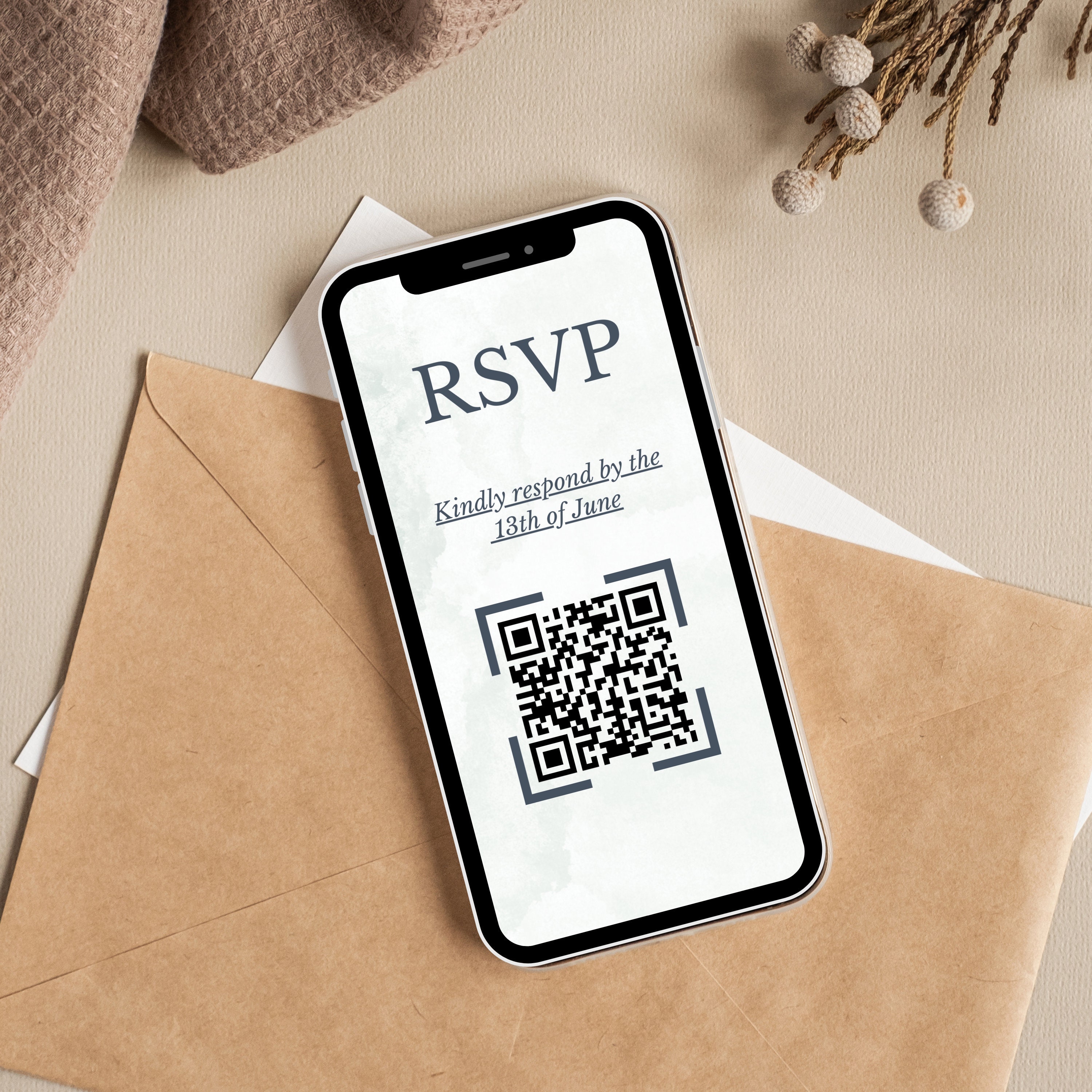 Custom Online RSVP With QR Code: Turn Your Printable Invitation Into A ...