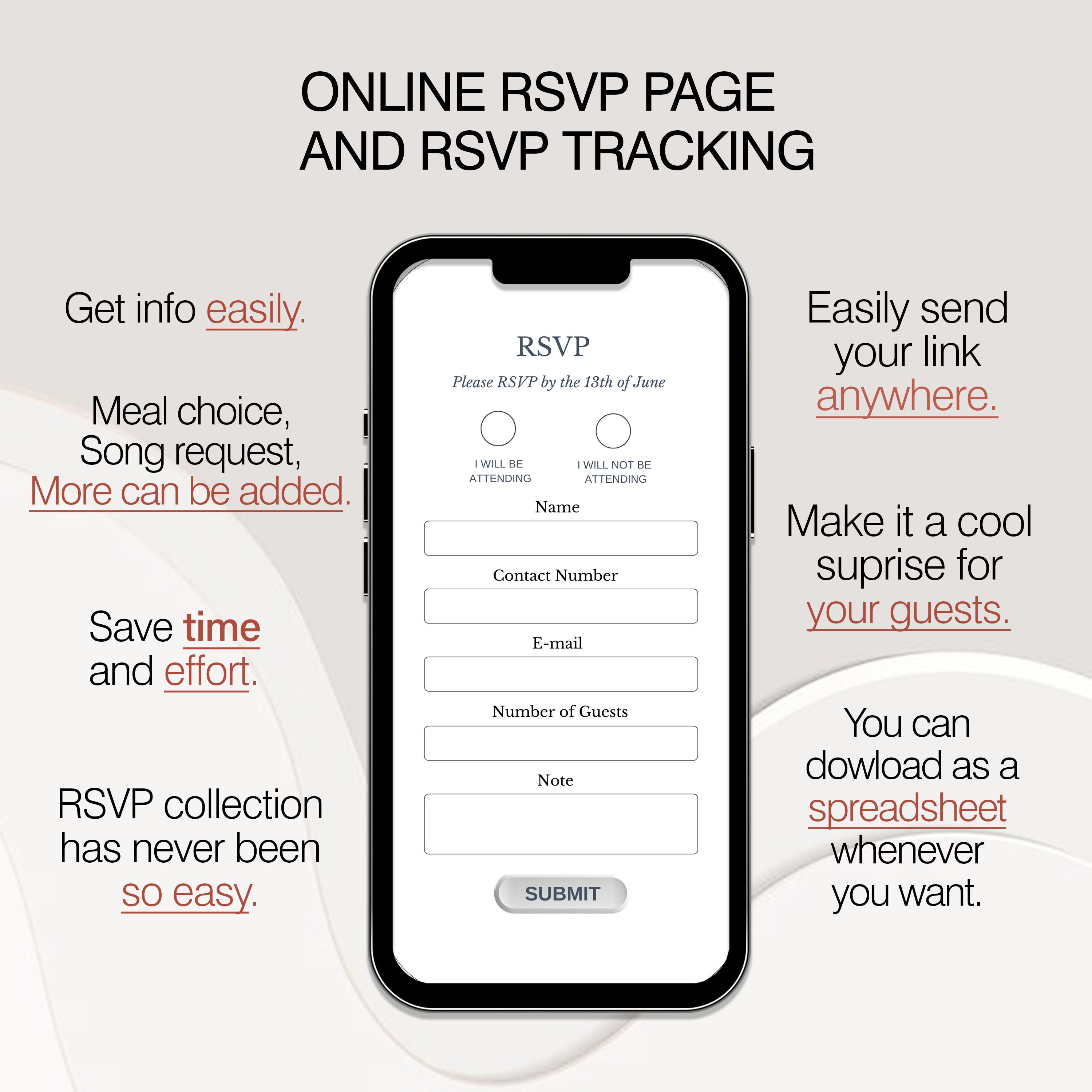 Custom Online RSVP With QR Code & RSVP Tracker, Quick and Simple Event ...