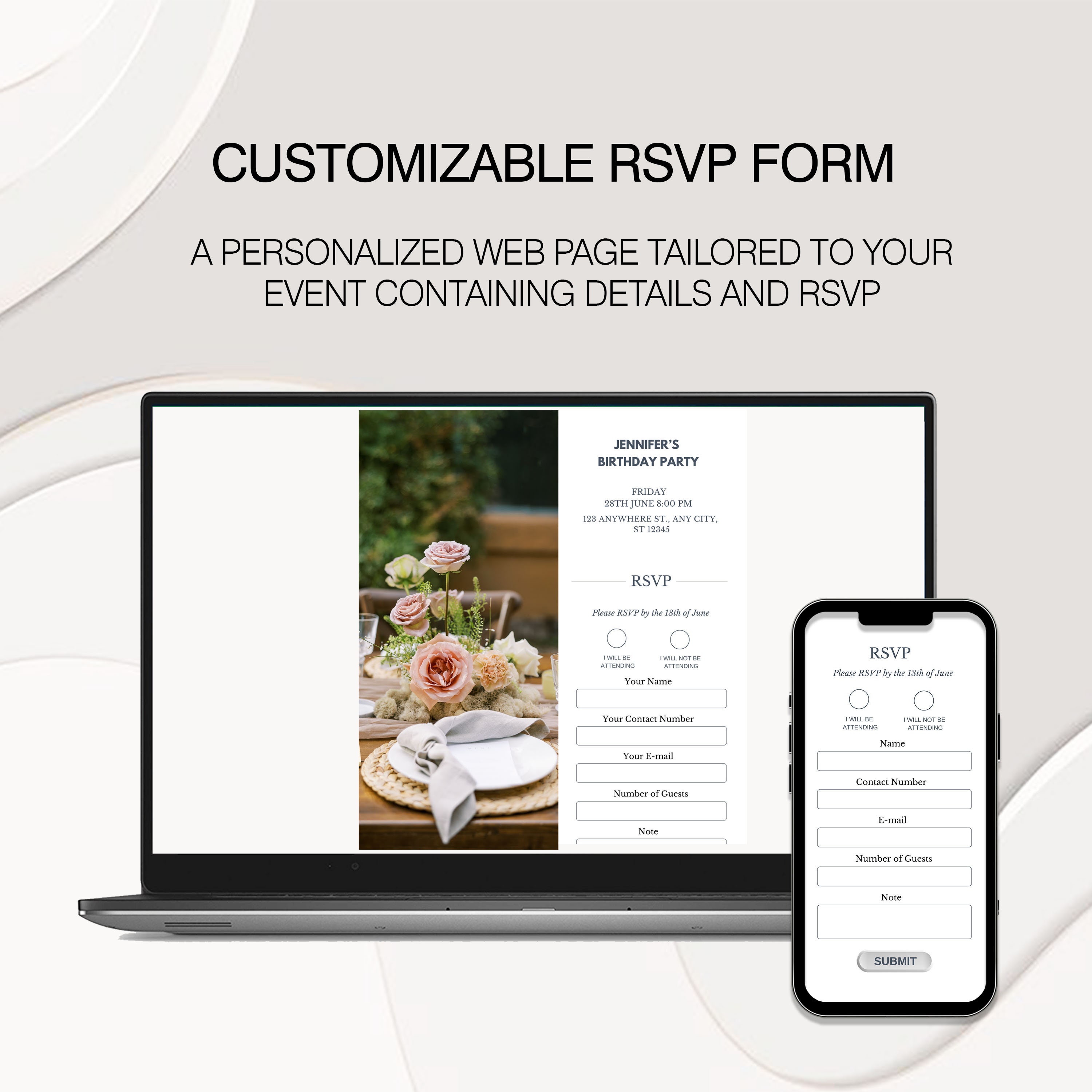 Custom Online RSVP With QR Code & RSVP Tracker, Quick and Simple Event ...