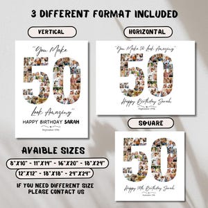 50th Birthday Photo Collage Template, Custom Milestone Birthday Poster ...