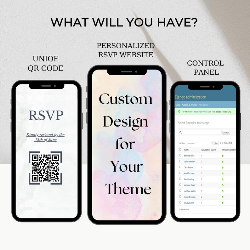 Custom Invitations Website With Online RSVP & QR Code (digital Product ...