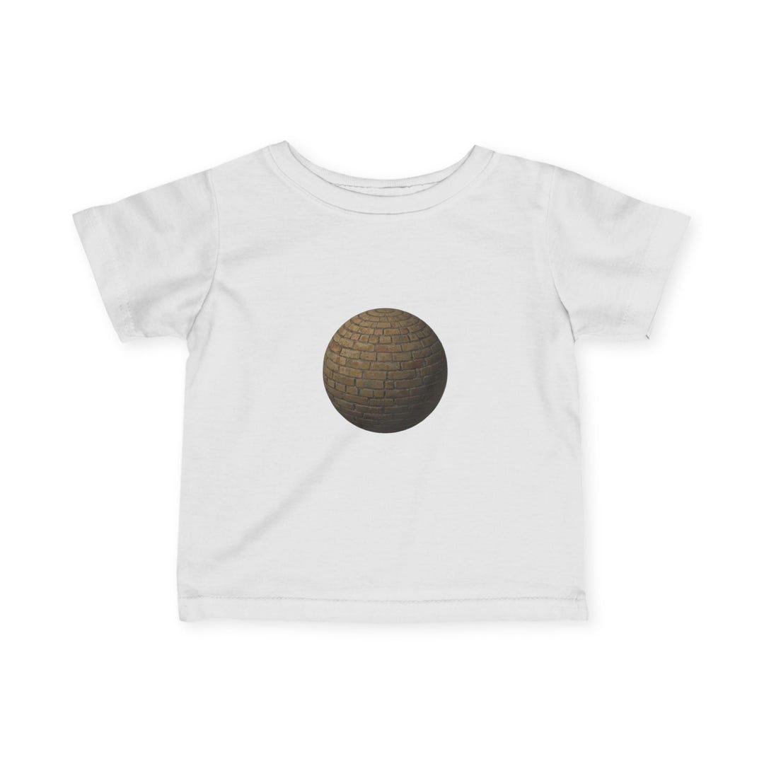 Stone Sphere Infant Tee | Brick Texture Ball, Neutral Nursery - Etsy