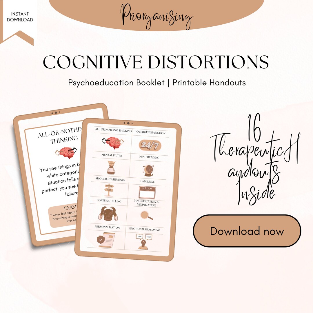 Cognitive Distortions Handouts Psychoeducational Tools & Resources - Etsy