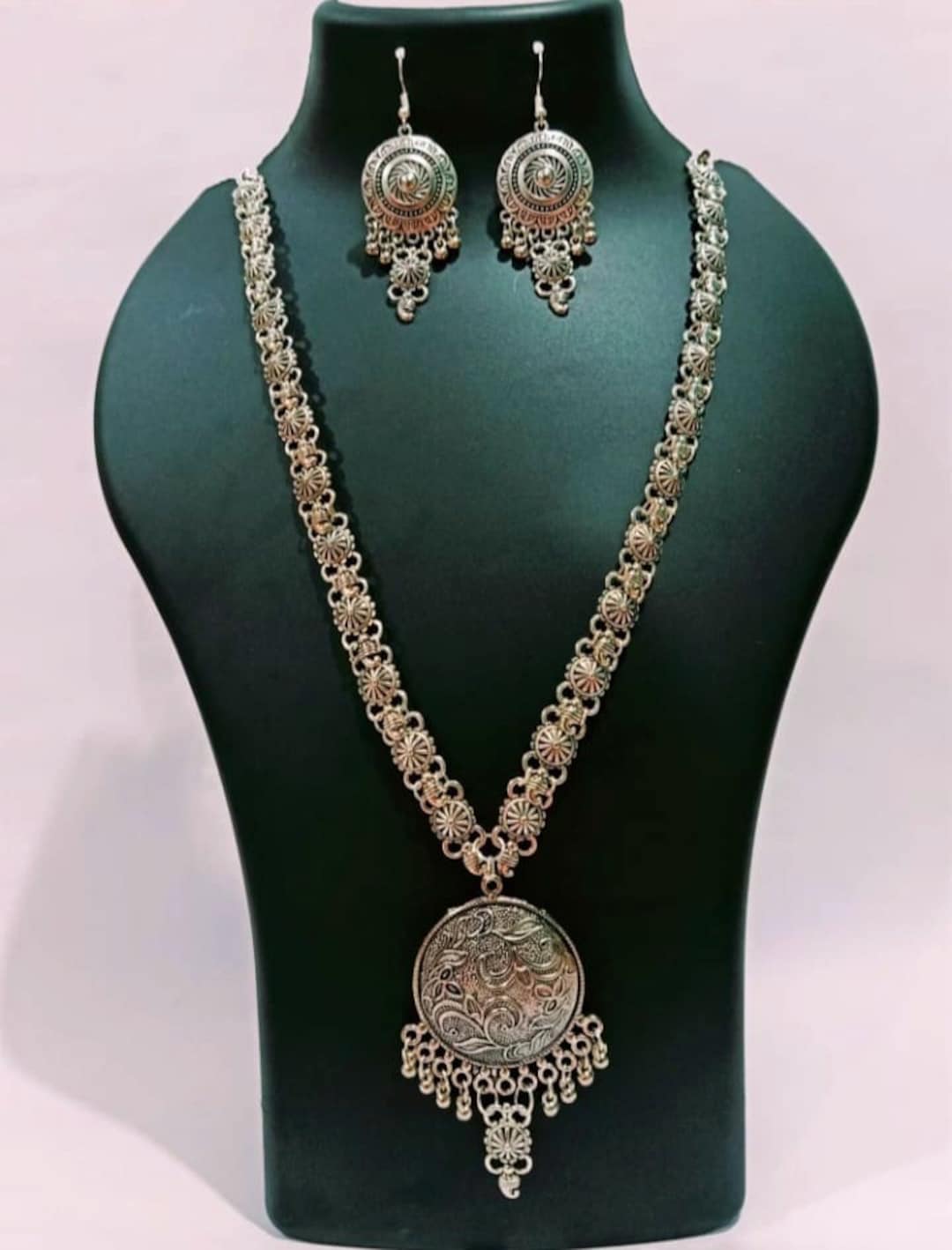 SPRIHA Oxidised Silver Jewellery Set - Etsy