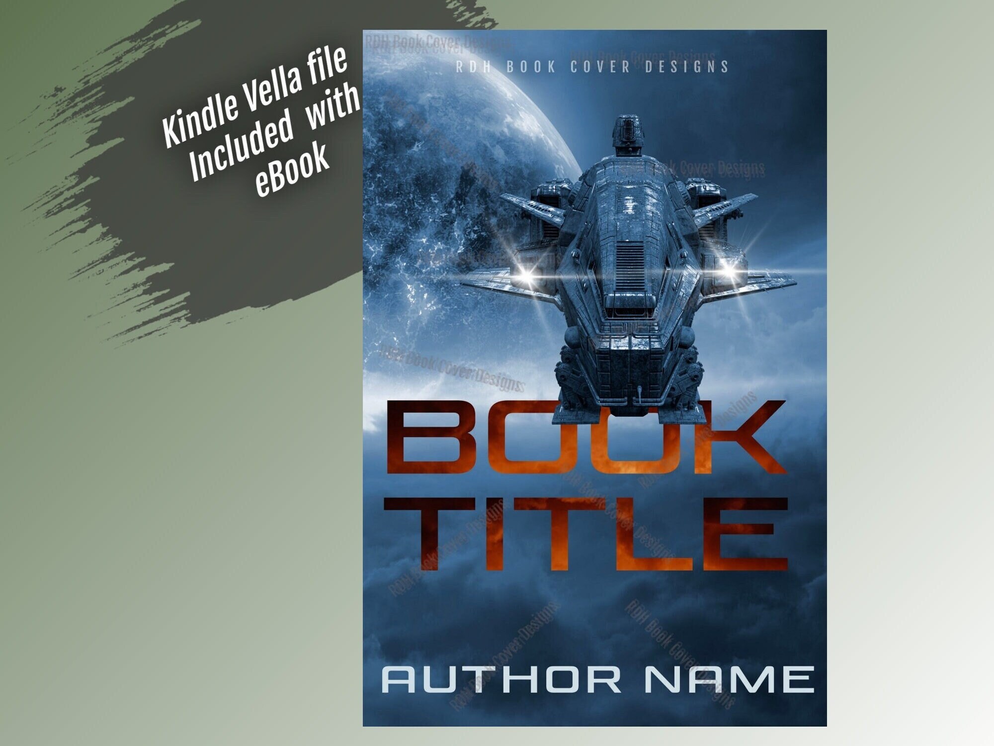 Dark Moon Spaceship Scifi Ebook Cover Paperback - Etsy