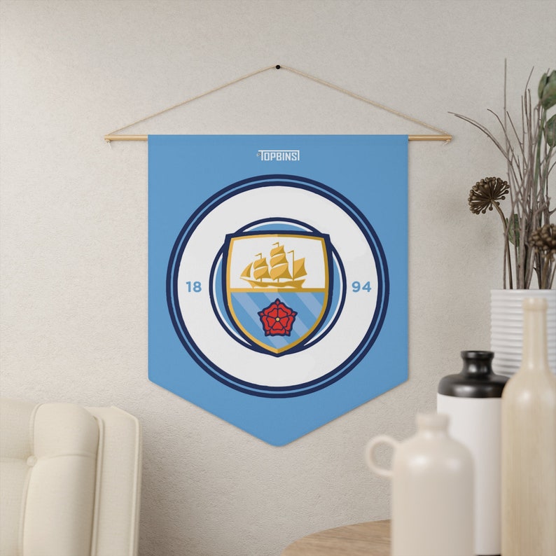 Manchester City MCFC Hanging Pennant Flag - Etsy
