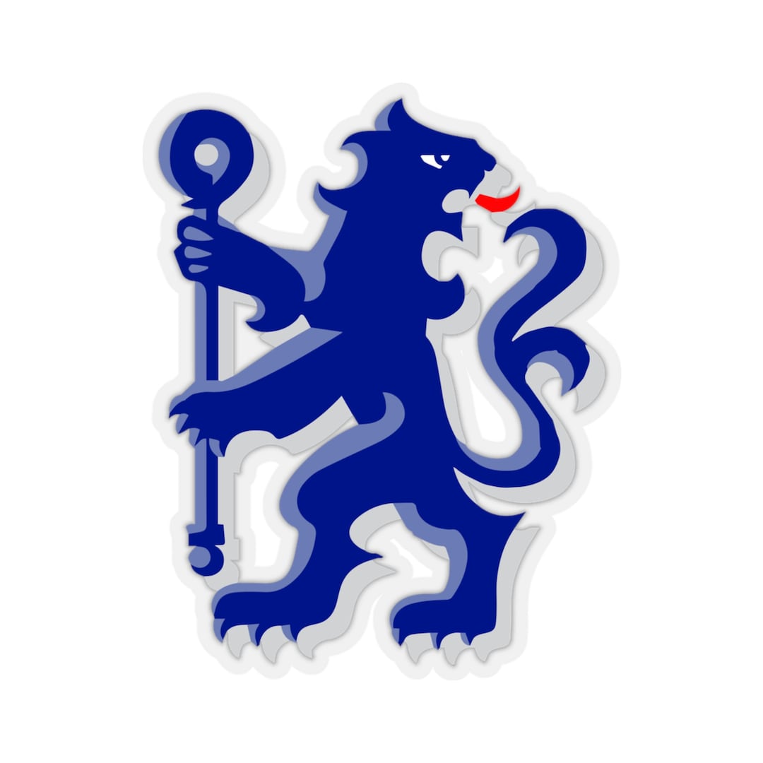 Chelsea FC Lion Sticker (transparent & White) - Etsy