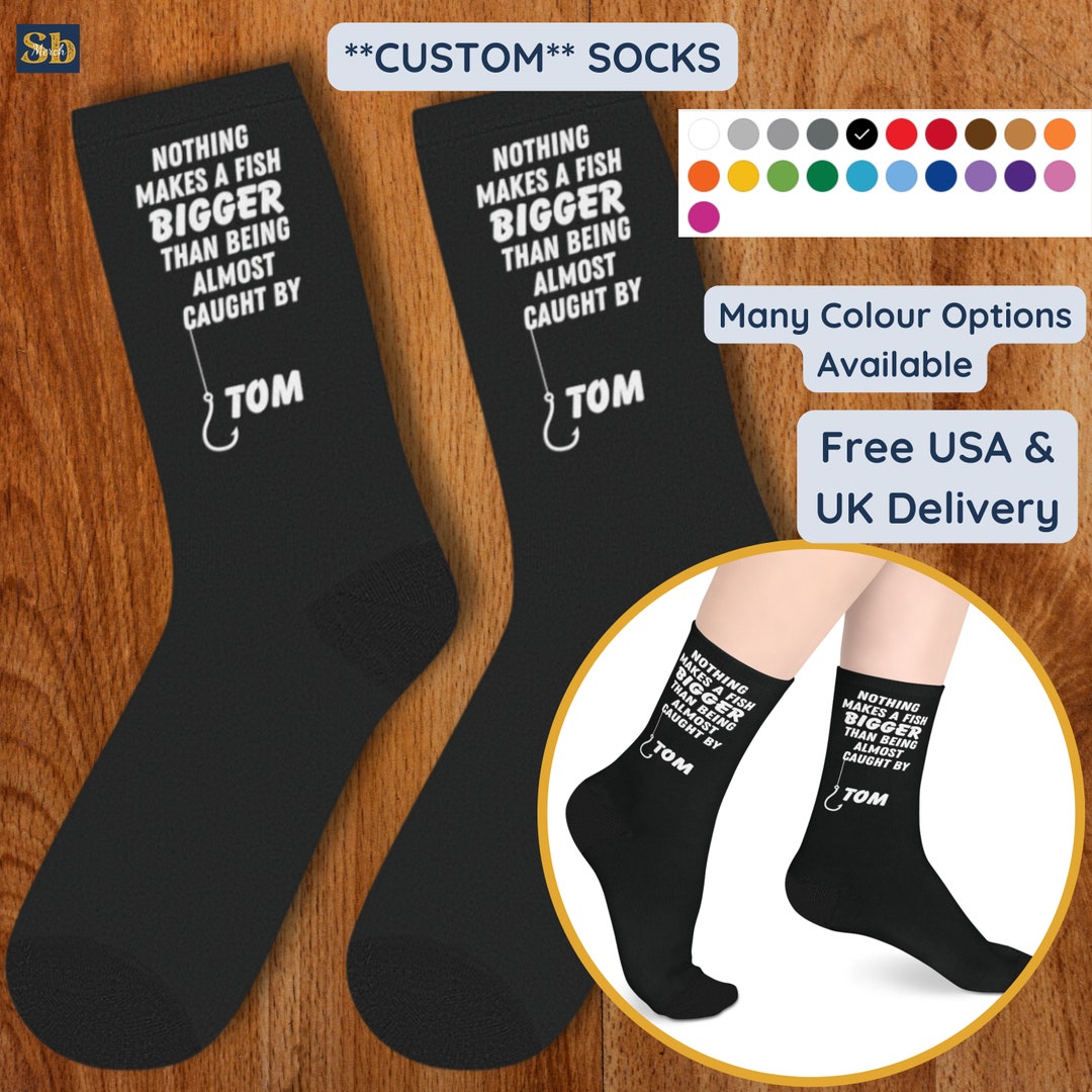 Personalized Fishing Socks Custom Fishing Lover Gift Socks Fishing ...