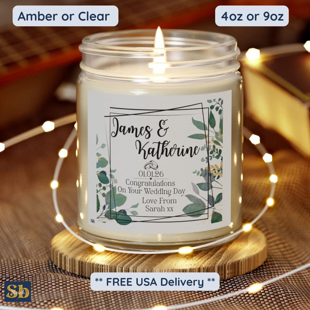 Custom Wedding Candle Personalized Wedding Candle Bride Groom Gift for ...