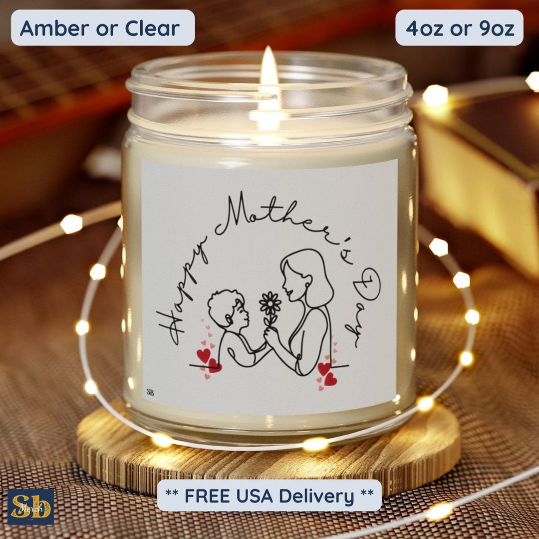 Happy Mothers Day Candle for Mom Candle Gift New Mom Mothers Day Gift ...