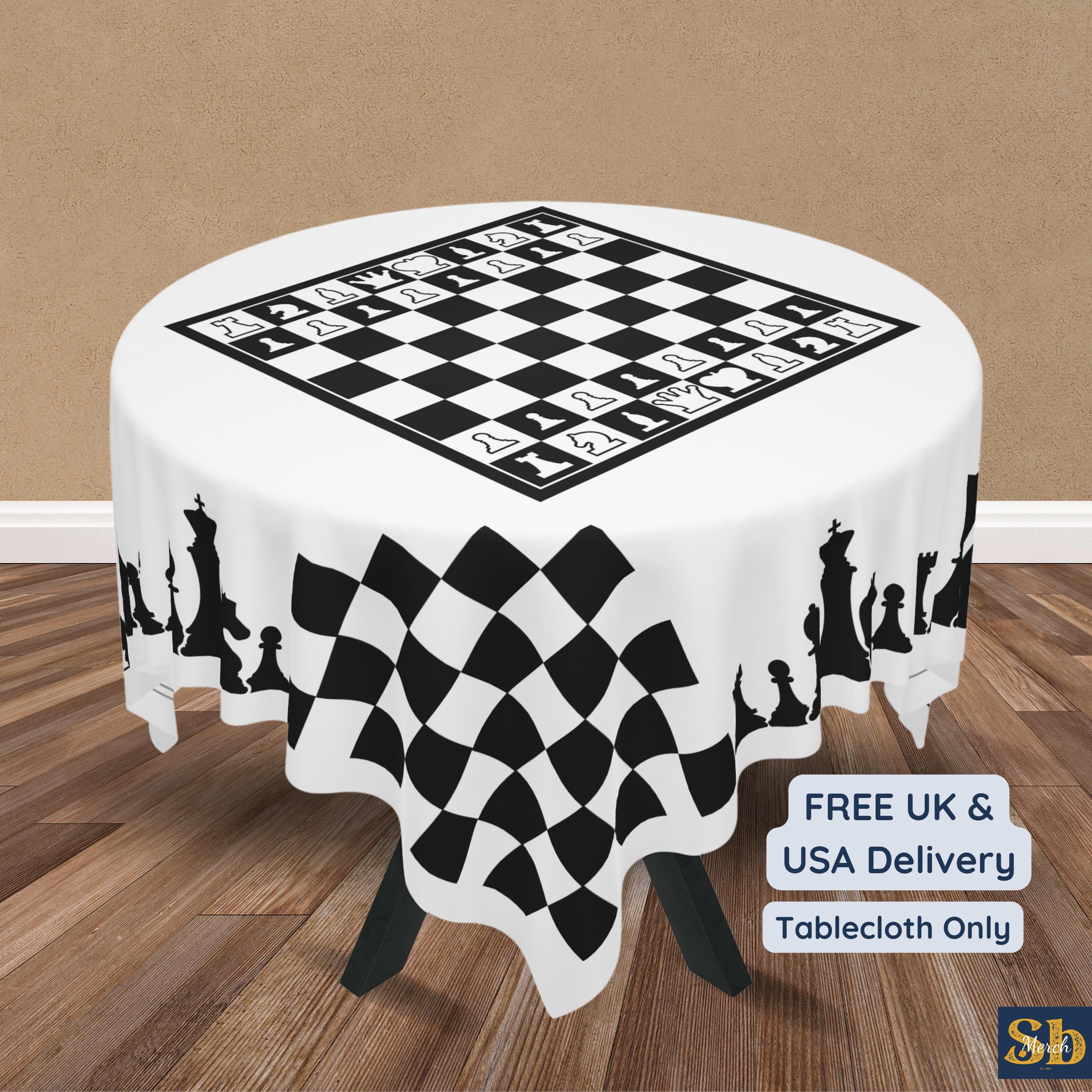Chess Decor Table Cloth for Chess Lover Gift Chess Player Gift Chess ...