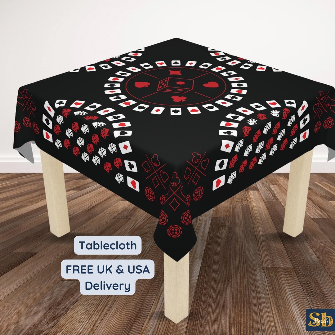 Dice and Card Playing Game Table Cloth Card Table Cover Card Table ...