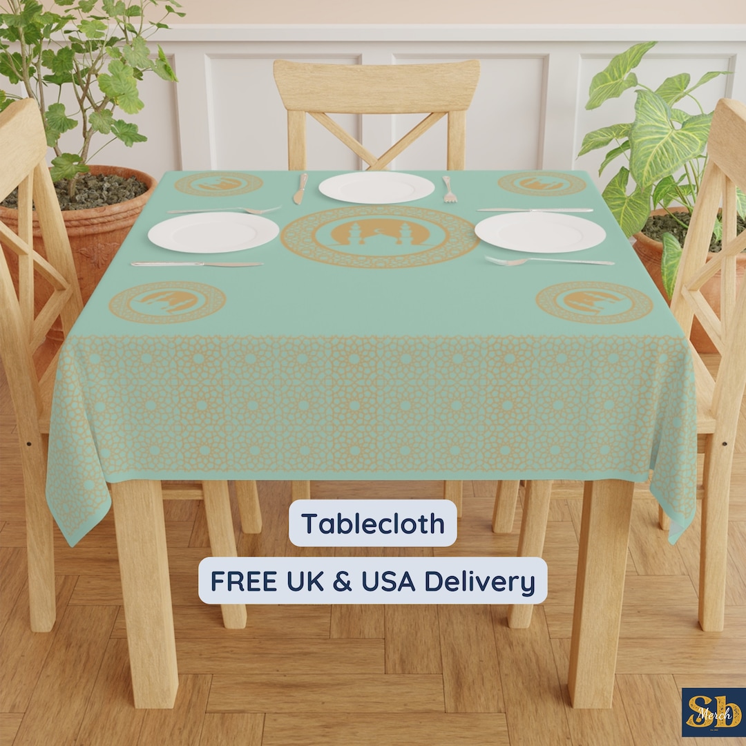 Ramadan Table Cloth Square Table Cover Party Islamic Table Decor ...