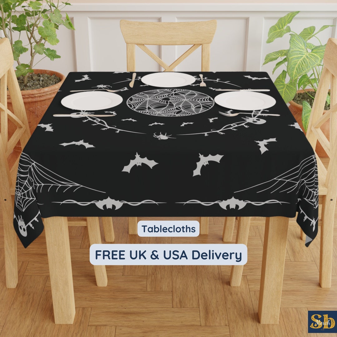 Whimsigoth Decor Gothic Home Decor Halloween Tablecloth Black Witchy ...