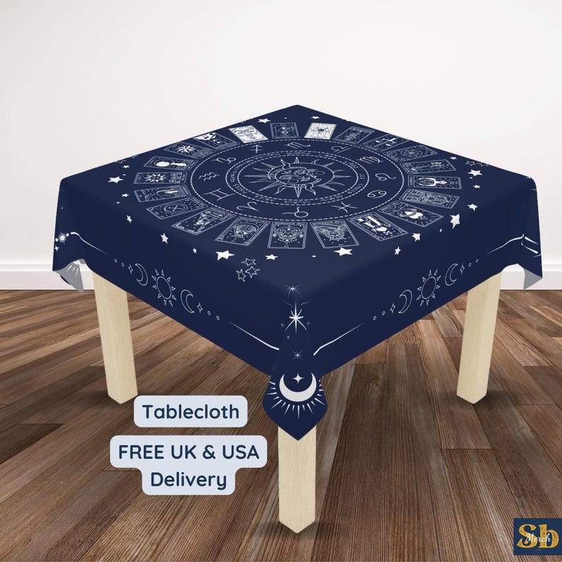 Altar Cloth Tarot Blue Tarot Tablecloth Home Altar Cloth Celestial Gift ...