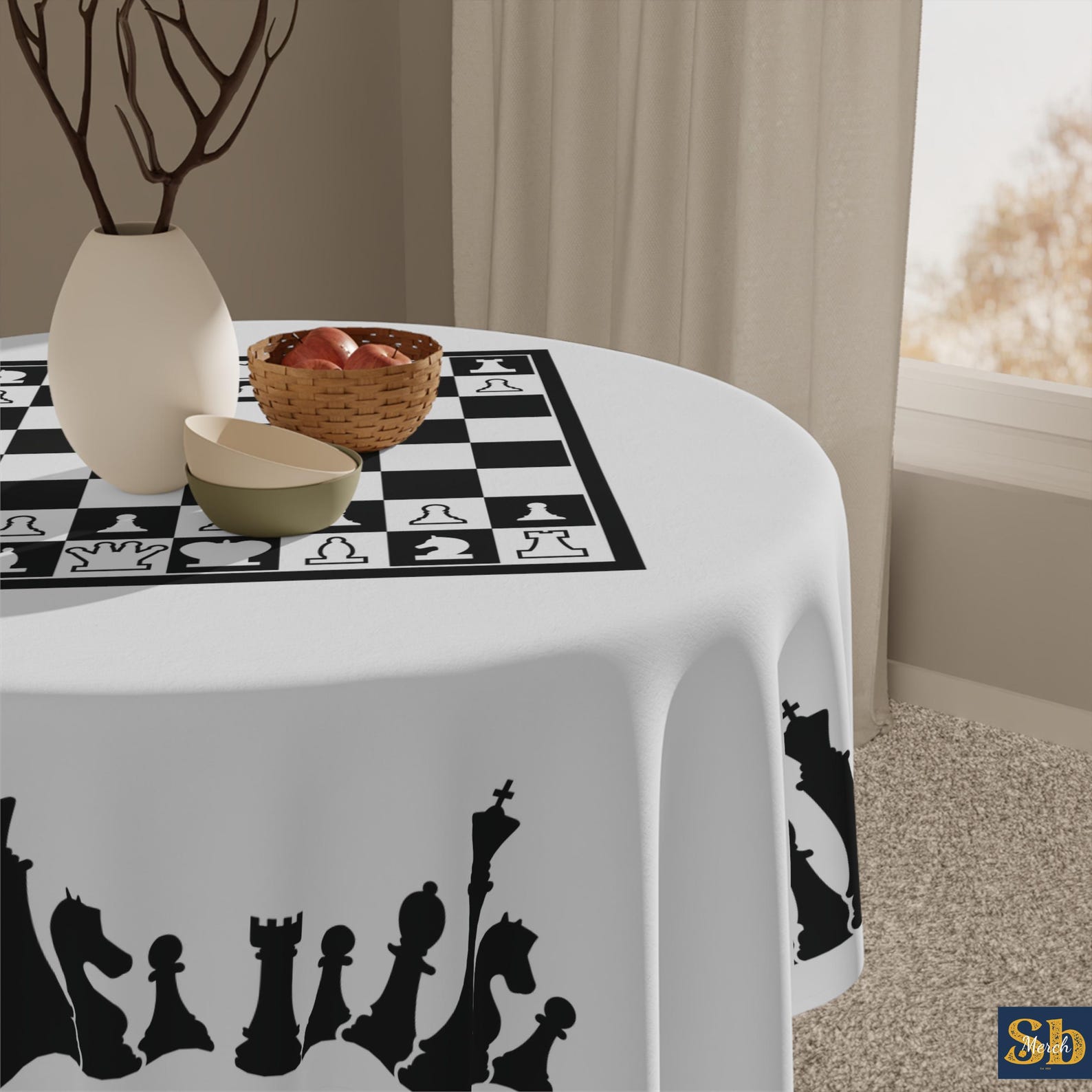 Chess Decor Table Cloth for Chess Lover Gift Chess Player Gift Chess ...